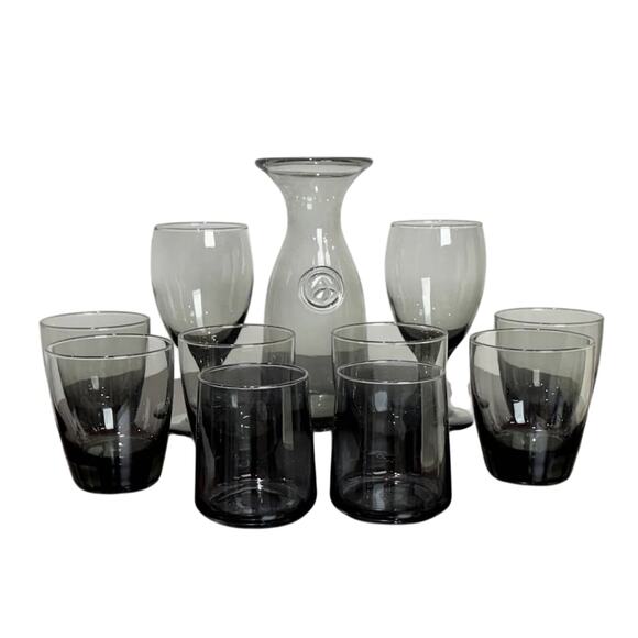 Libbey | Dining | Vintage Mcm Midcentury Modern Libby Classic Smoke ...